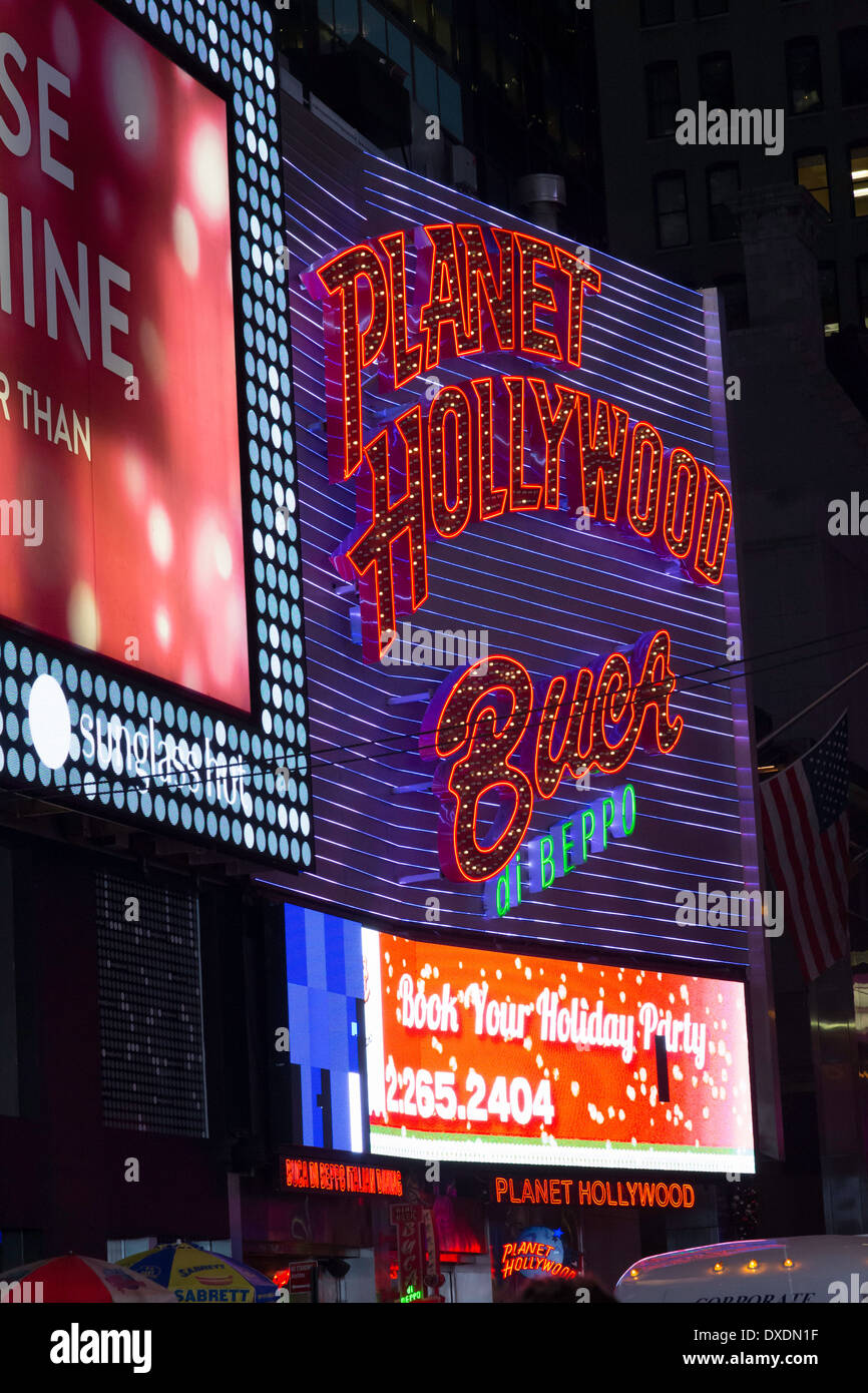 Electronic Billboards Light Up Times Square at Night, NYC Stock Photo ...