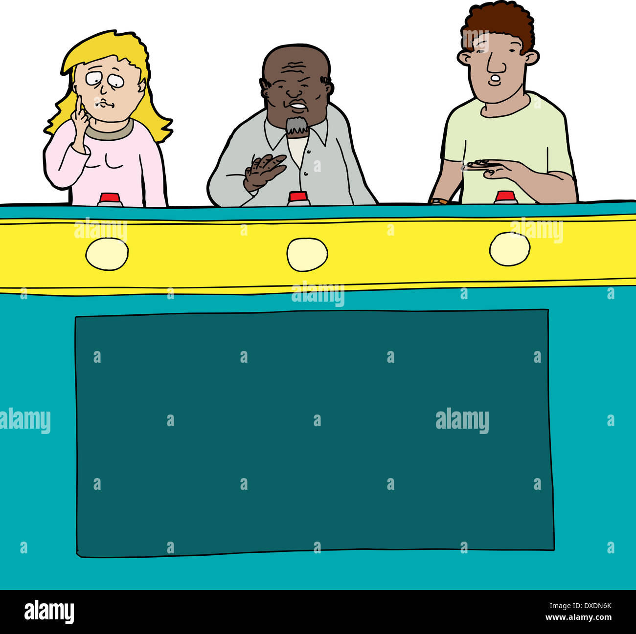 Contestants on game show illustration hi-res stock photography and ...