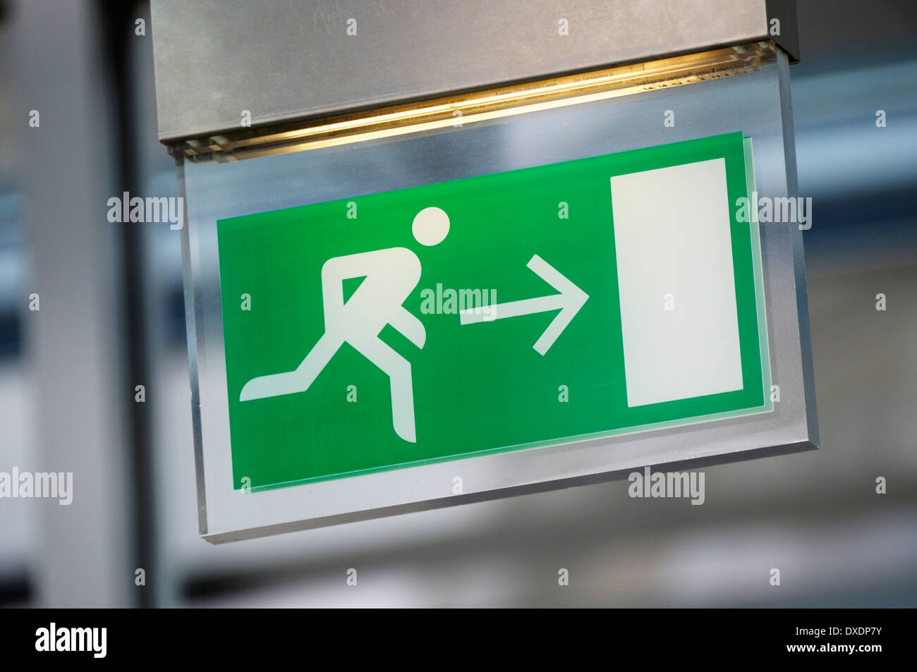 Close-up of exit sign, Berlin, Germany Stock Photo - Alamy