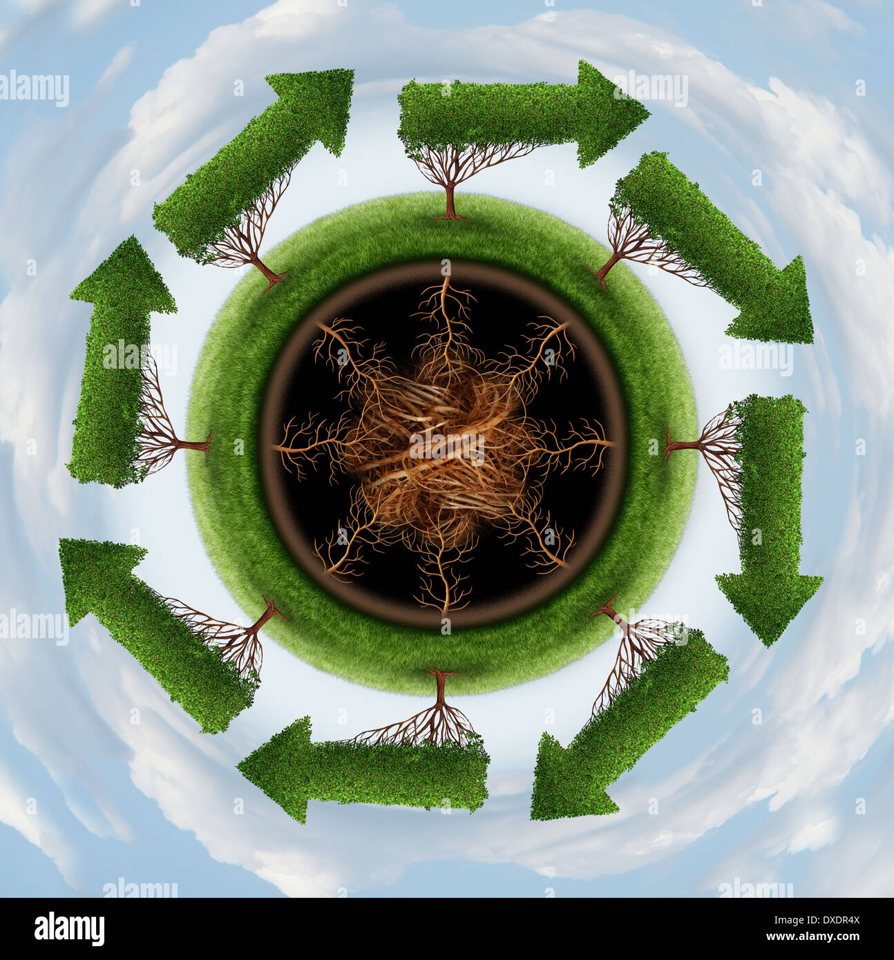 Clean the air environment and conservation concept with a group of ...