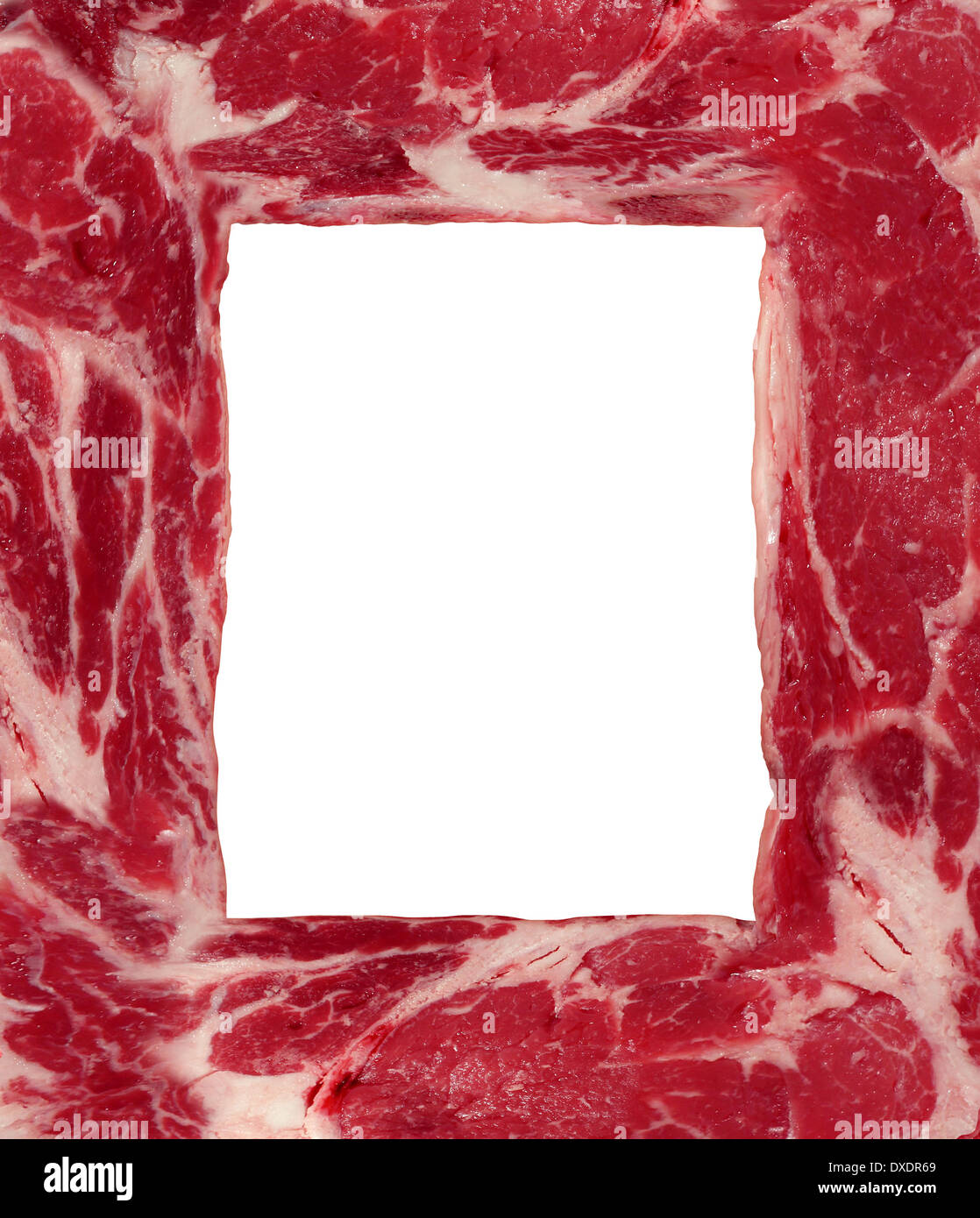 Meat border carnivore food concept as a red meat steak shaped as a ...