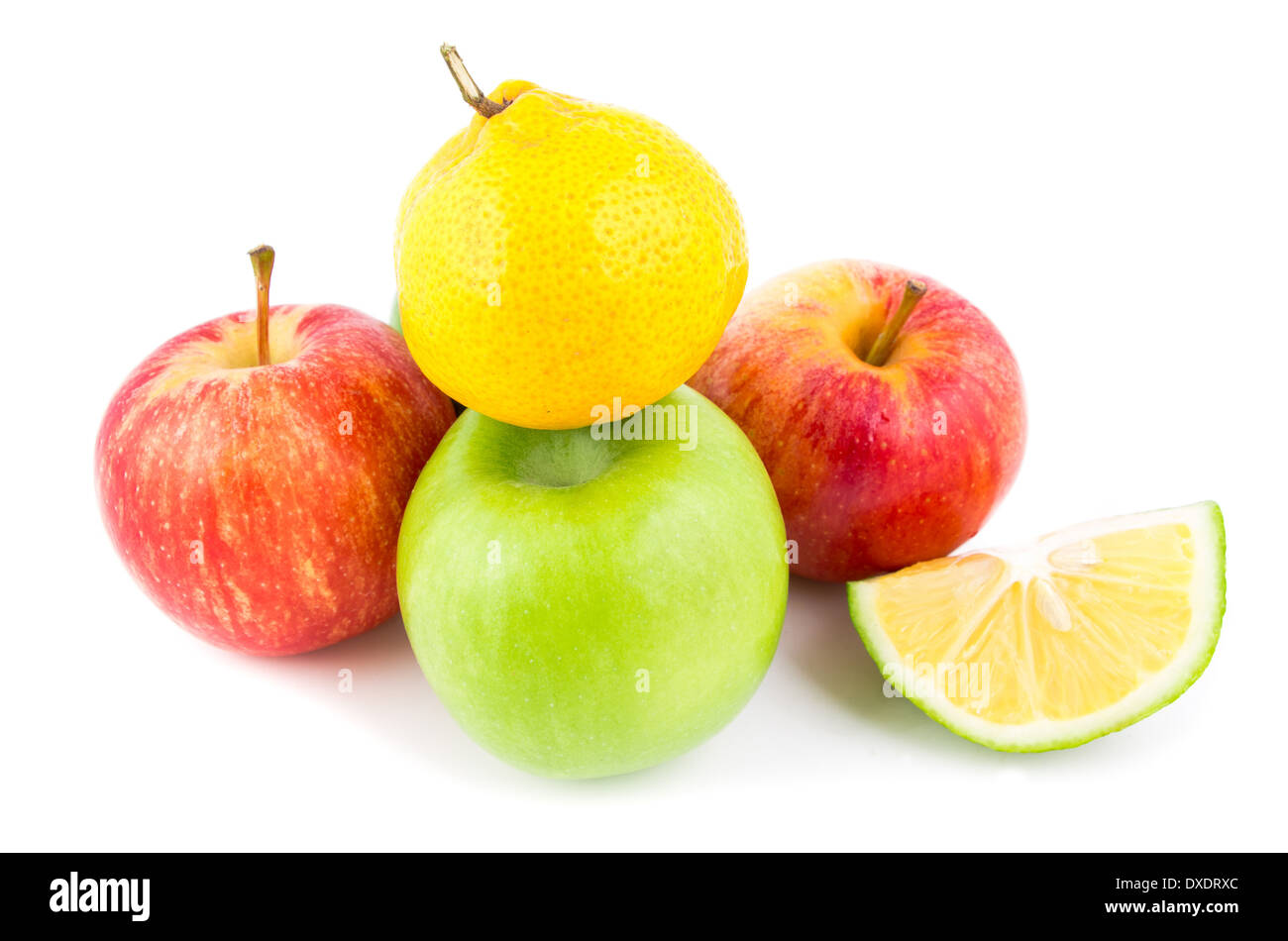 assorted fruits on a white background Stock Photo - Alamy