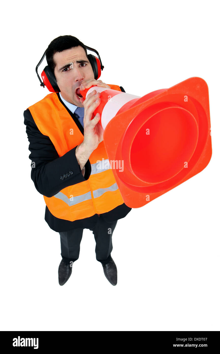 Shouting traffic cone hi-res stock photography and images - Alamy