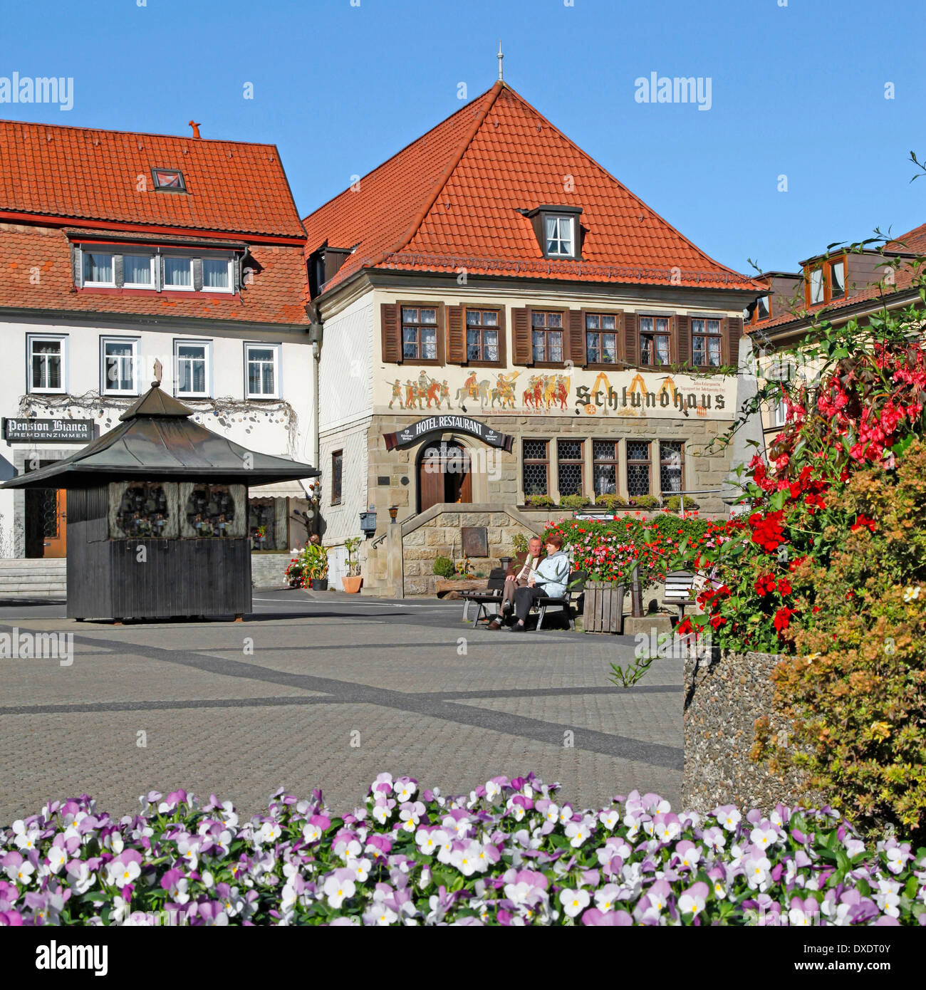 Market square, Bad Konigshofen Stock Photo - Alamy
