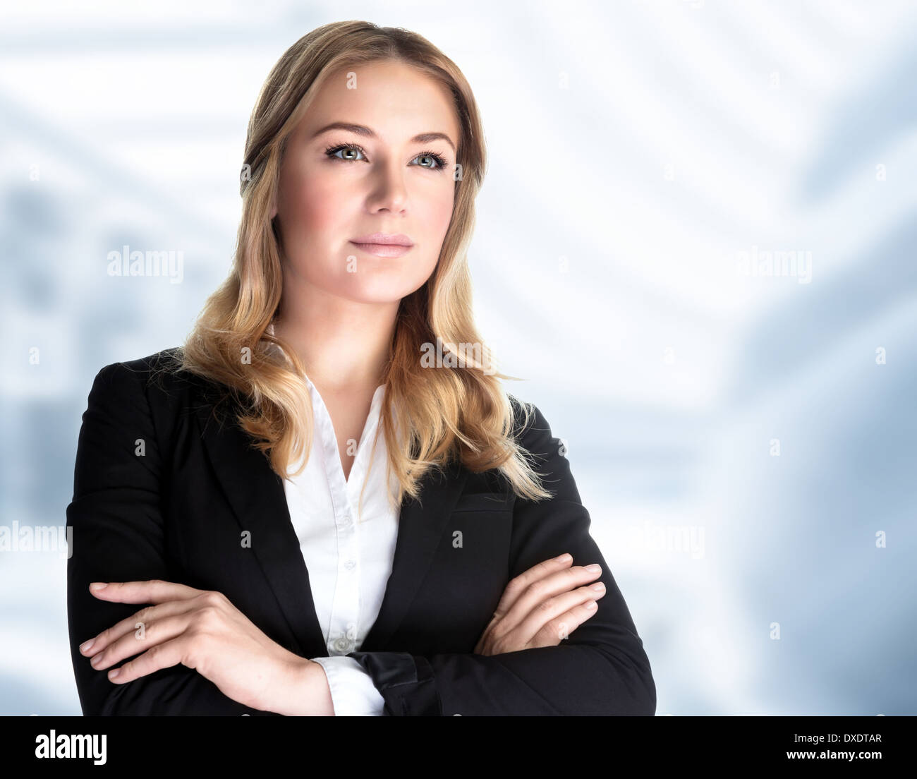 Confident business woman standing in the office, CEO of great corporate ...