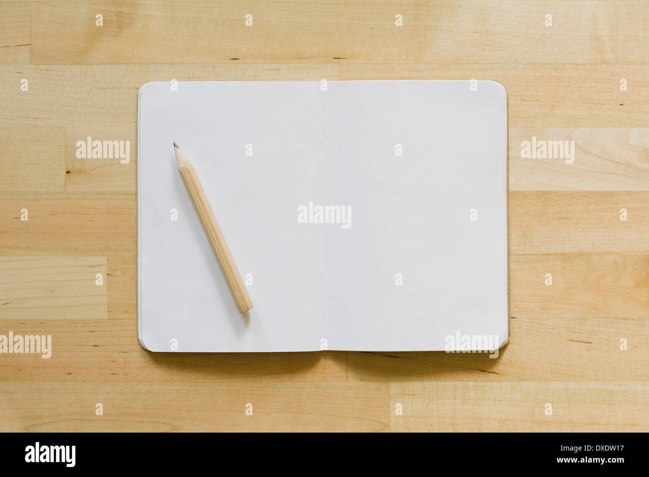 Studio shot of empty diary with pencil Stock Photo - Alamy