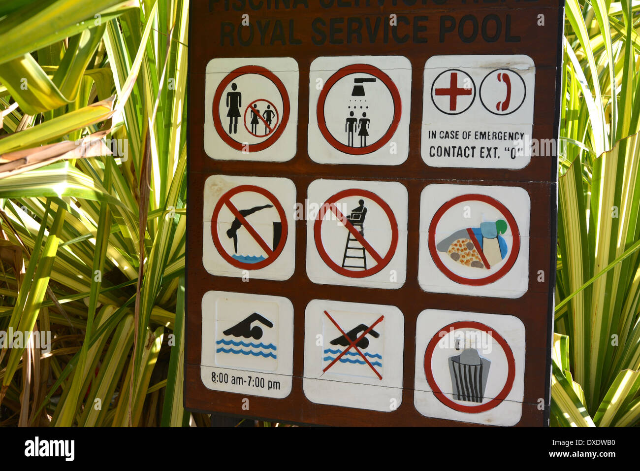 Directive Signs For the Guests The board displays the rules for the ...