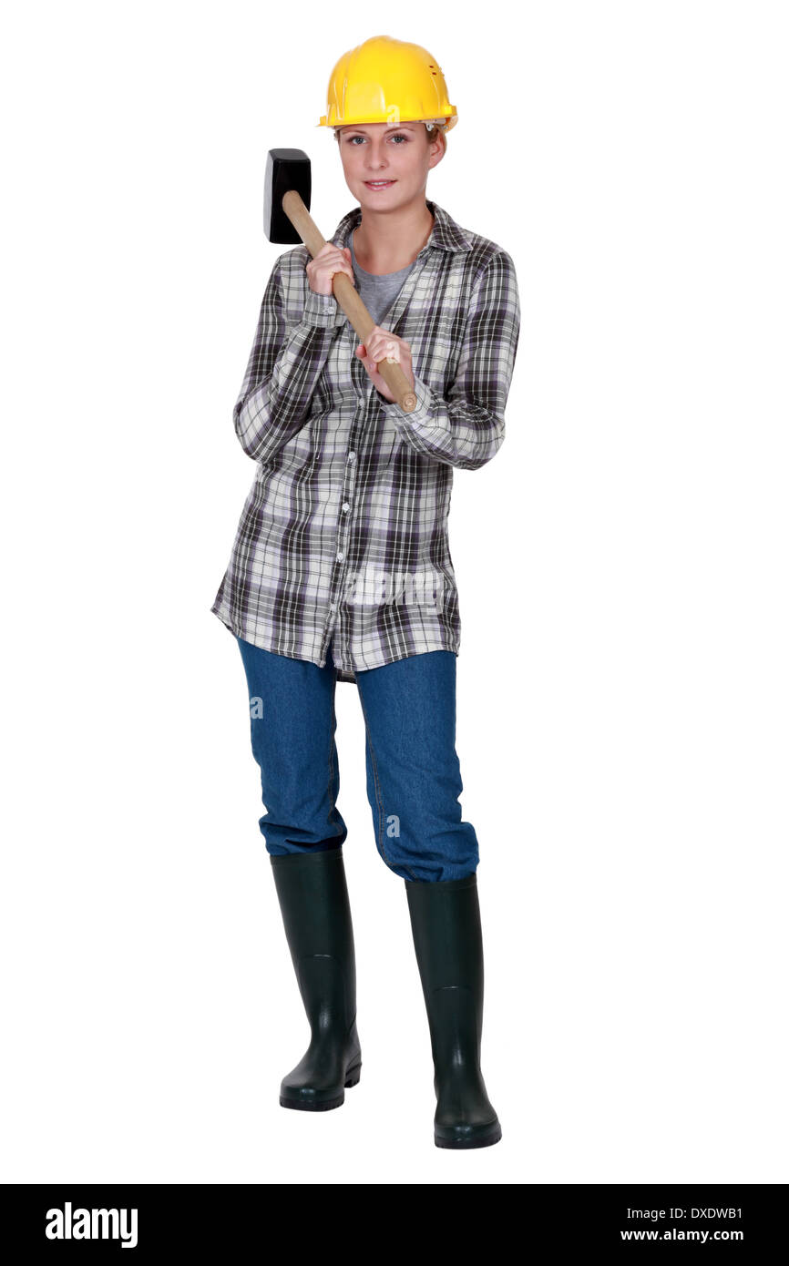 Woman sledge construction hi-res stock photography and images - Alamy