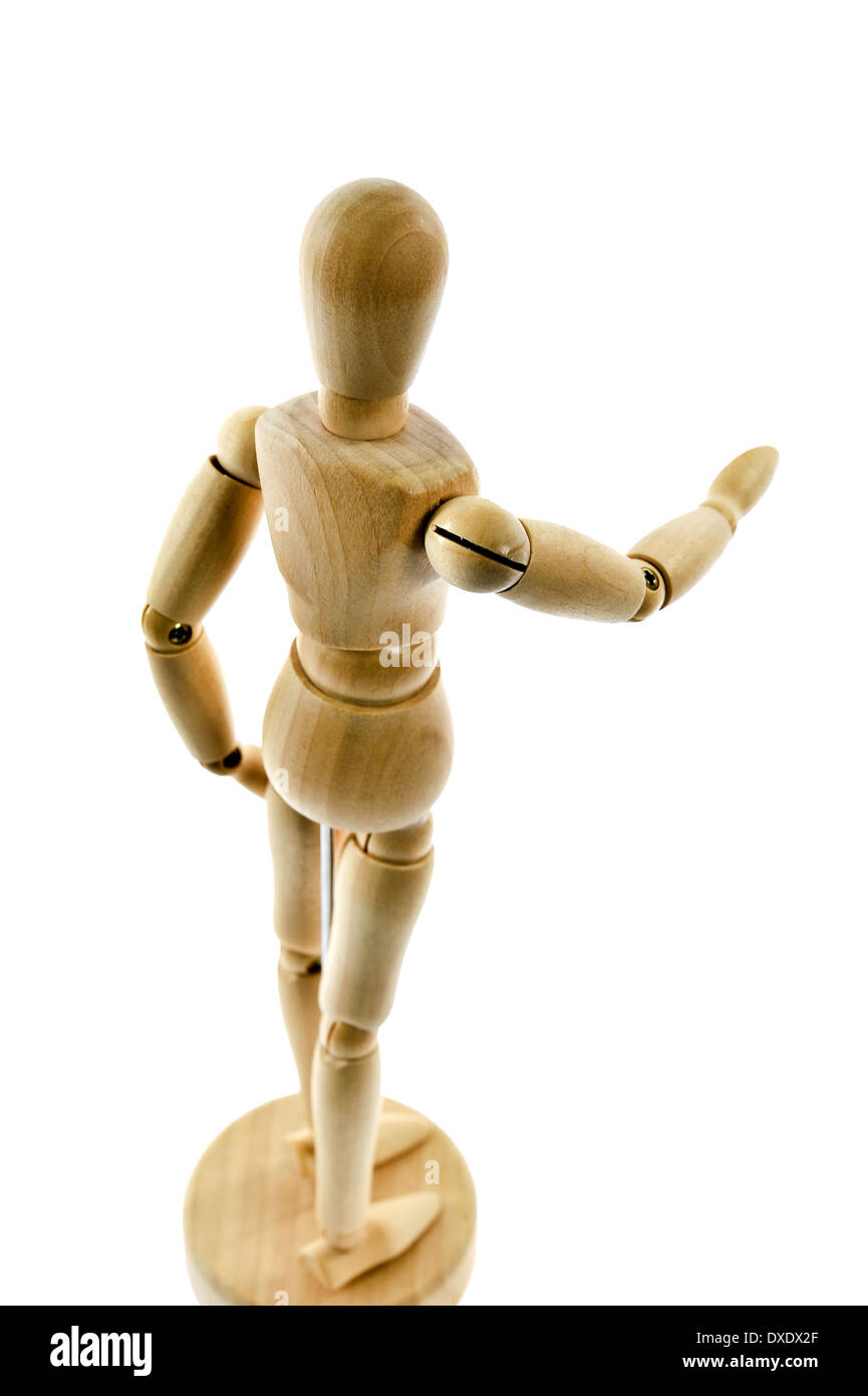 Wooden figure isolated on white background Stock Photo - Alamy