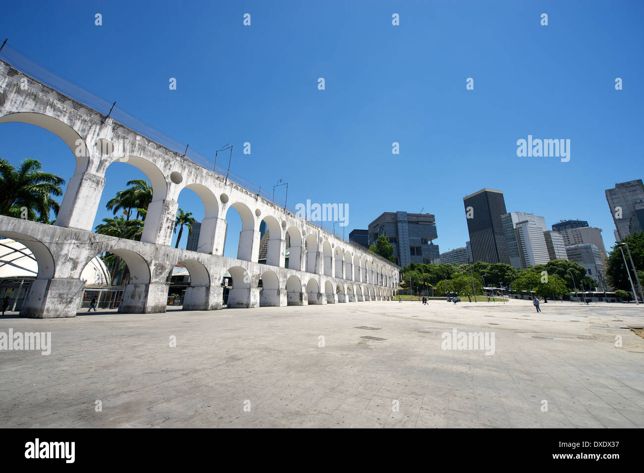 Landmark white arches of Arcos da Lapa in Centro of Rio de Janeiro ...