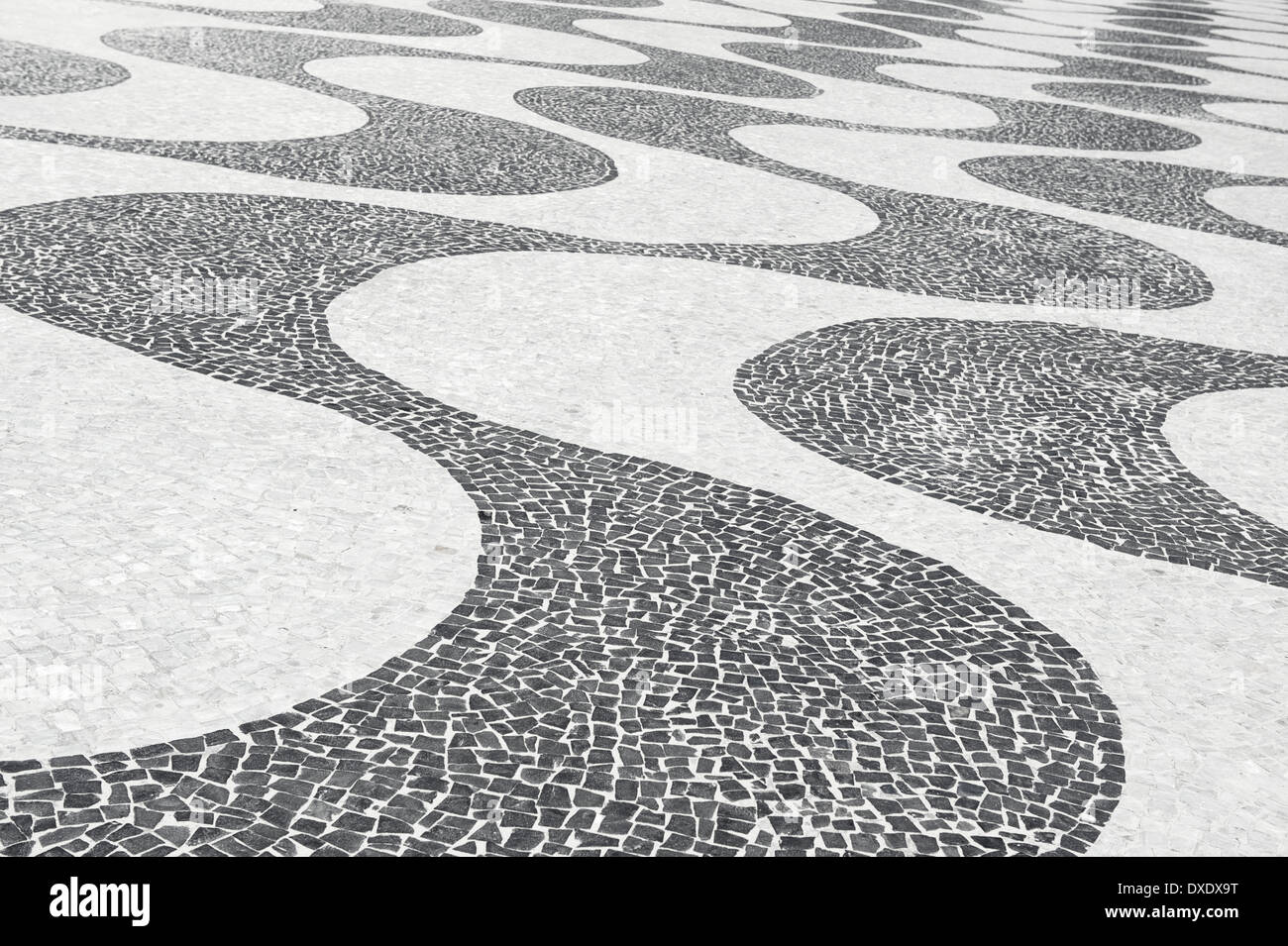 Iconic sidewalk tile pattern at Copacabana Beach Rio de Janeiro Brazil ...