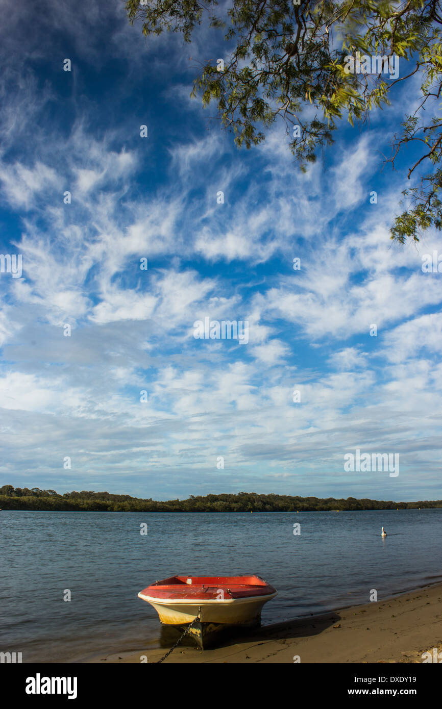 Boat on river Stock Photo - Alamy
