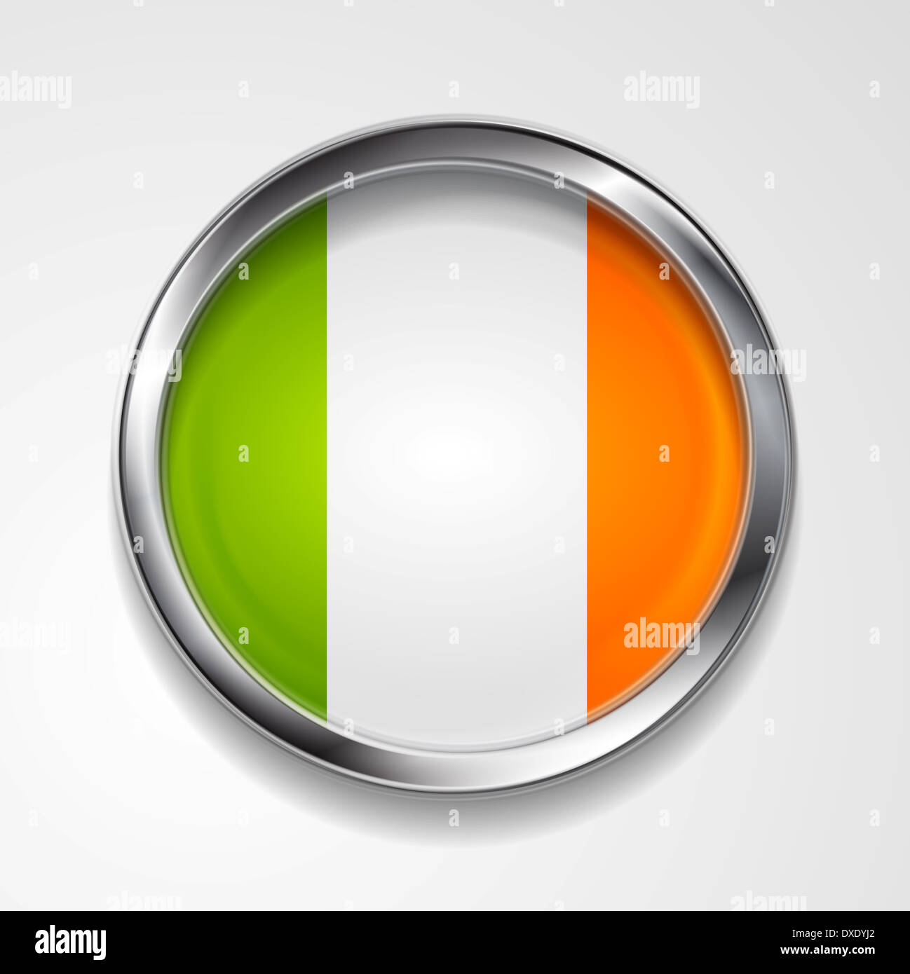 Abstract button with stylish metallic frame. Irish flag. Eps 10 vector ...