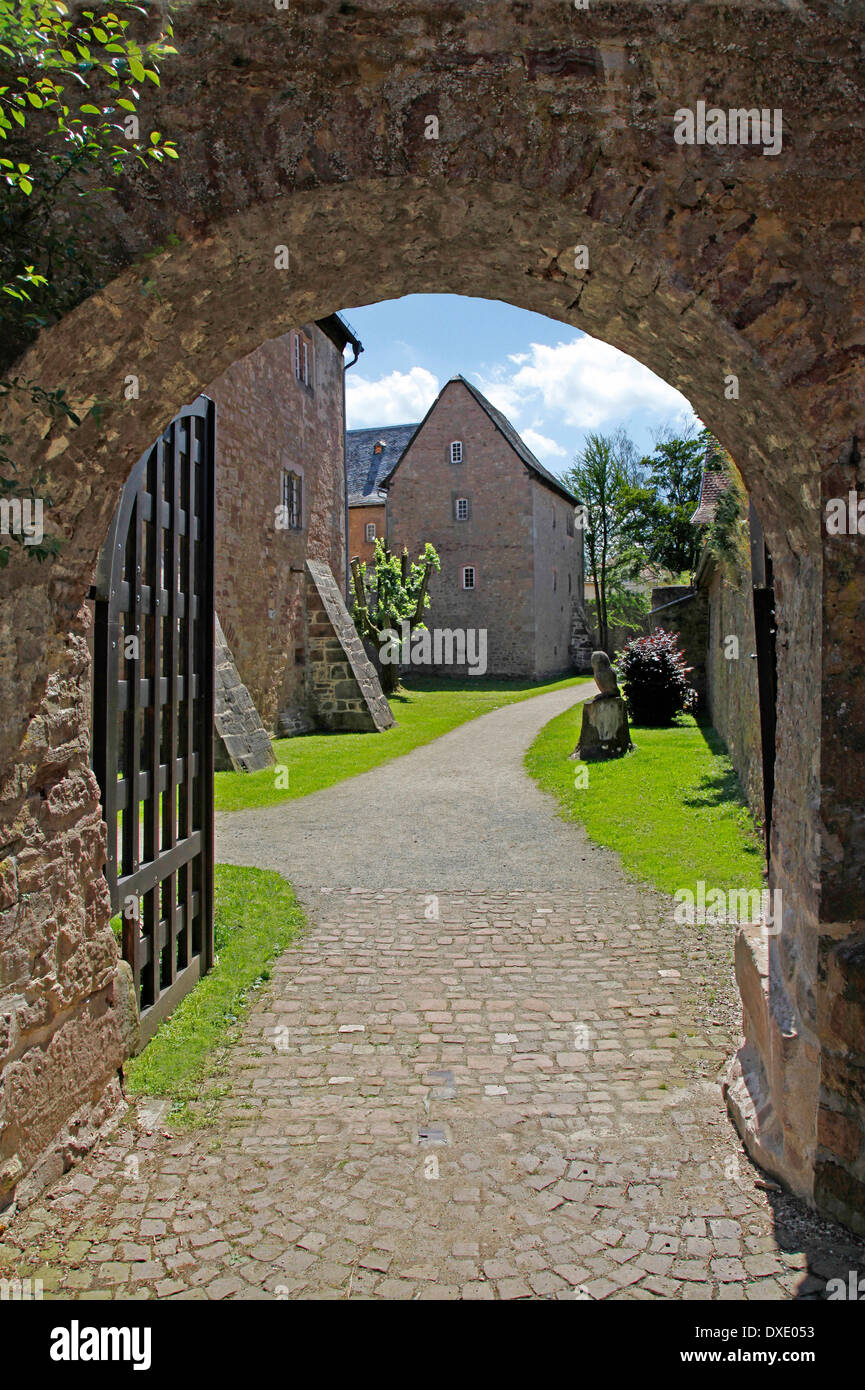 Castle, deer moat, Steinau an der Strasse, district Main-Kinzig-Kreis ...