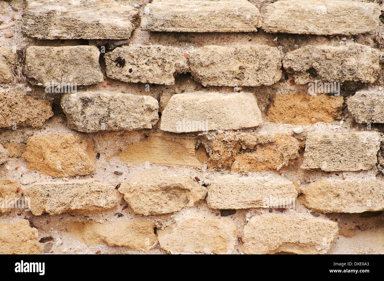 Very ancient brick wall built Stock Photo - Alamy