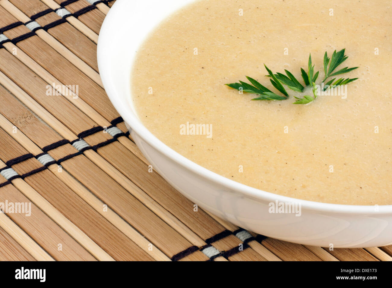 Bowl with potato soup Stock Photo - Alamy