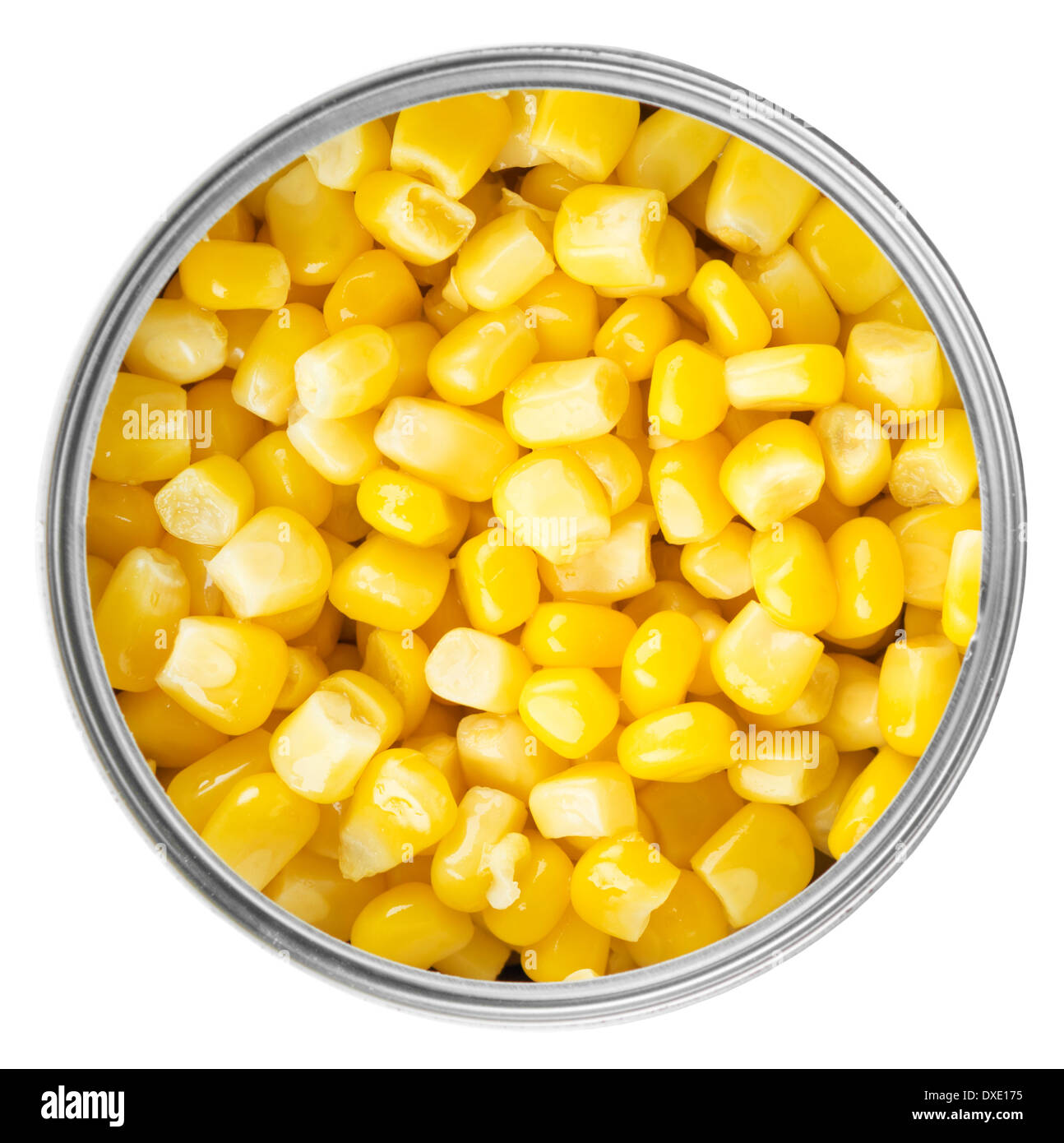 Sweet corn grains in jar on white background Stock Photo - Alamy
