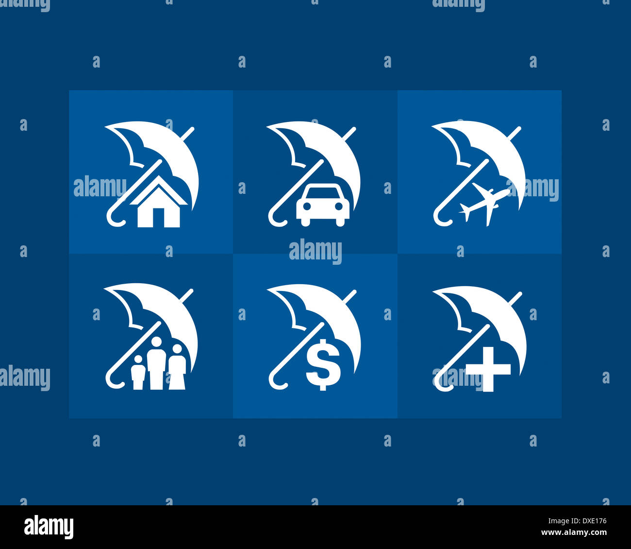 insurance icons set Stock Photo - Alamy