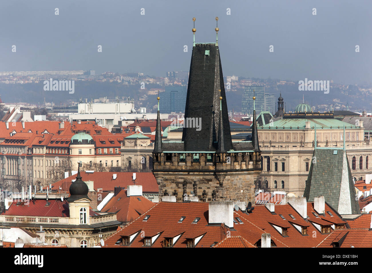 Lesser Town district Mostecka Tower, Mala Strana Prague, Czech Republic ...