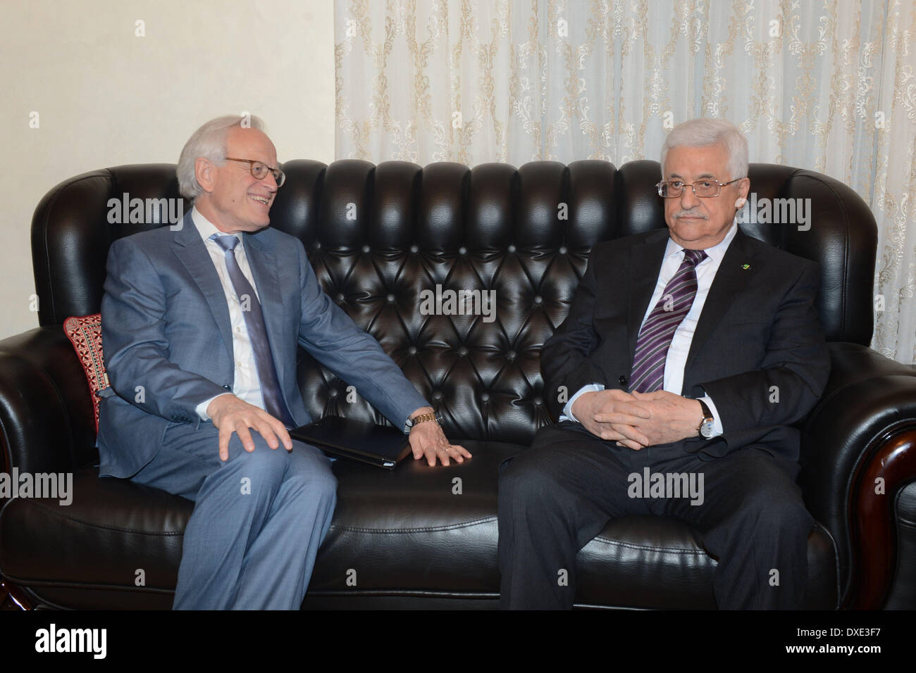 March 24, 2014 - Amman, Amman, Jordan - Palestinian President, Mahmoud ...