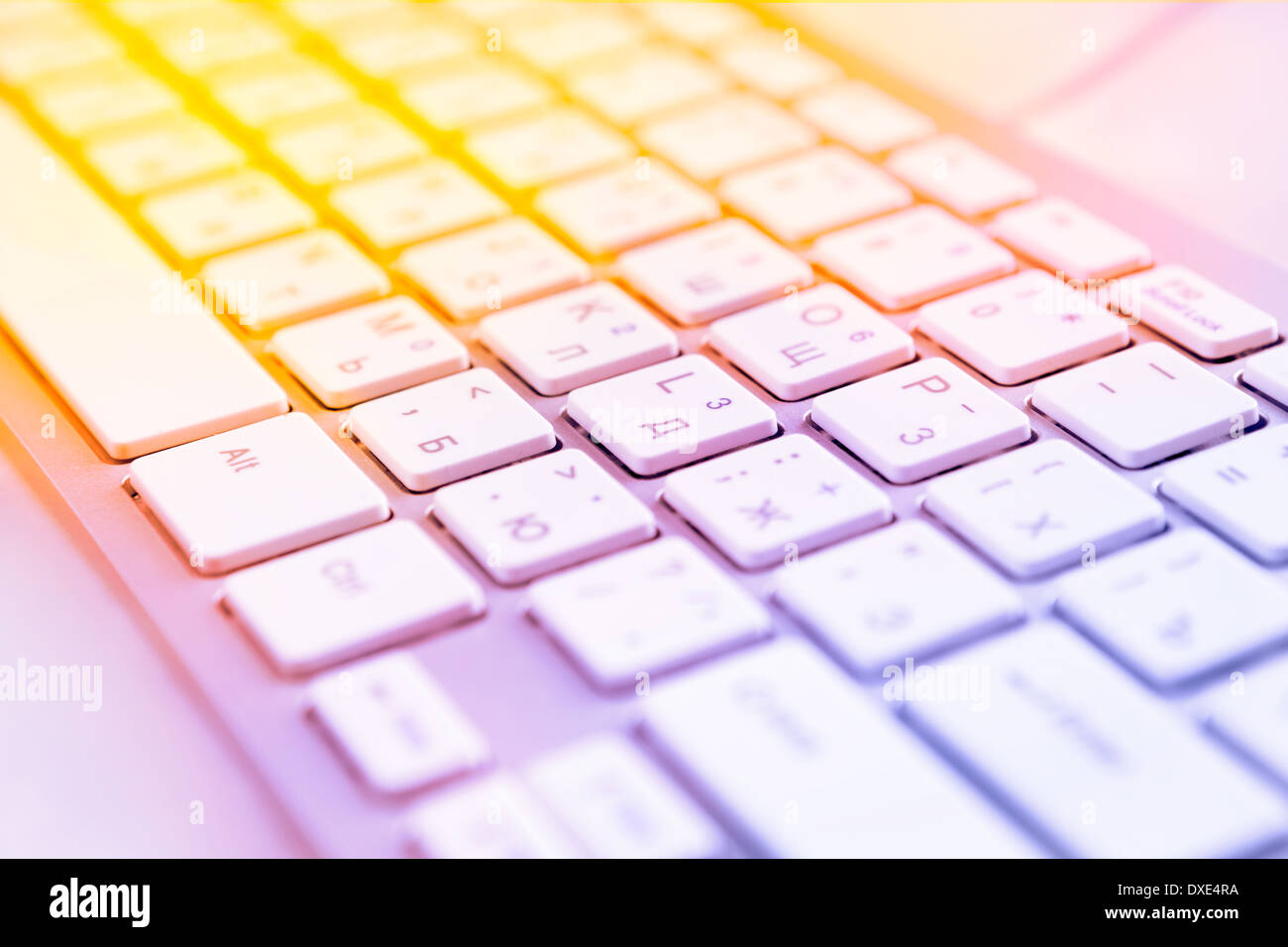 Computer keyboard colorful background Stock Photo - Alamy