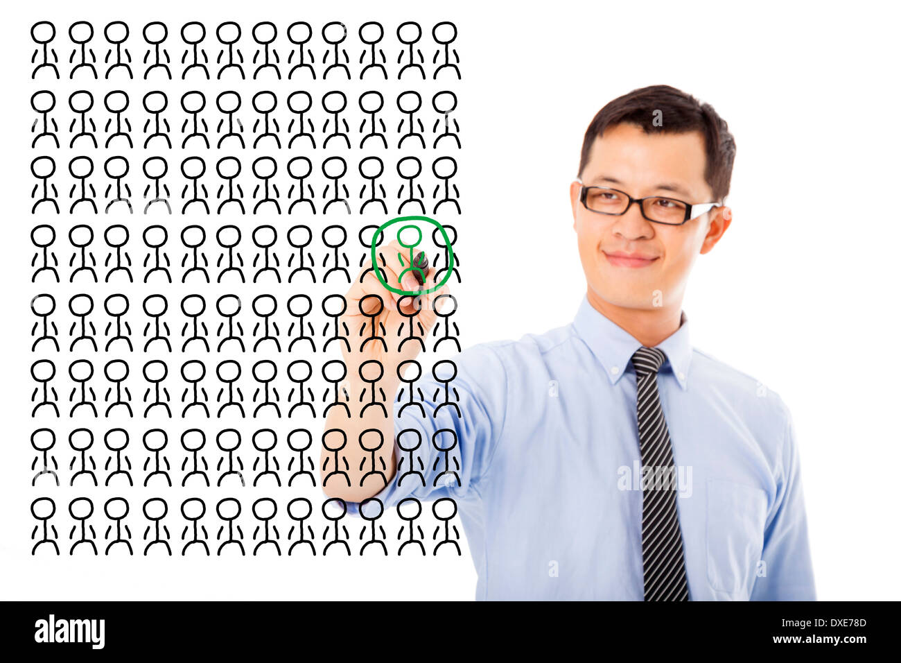 business manager omit a wrong person over white Stock Photo - Alamy