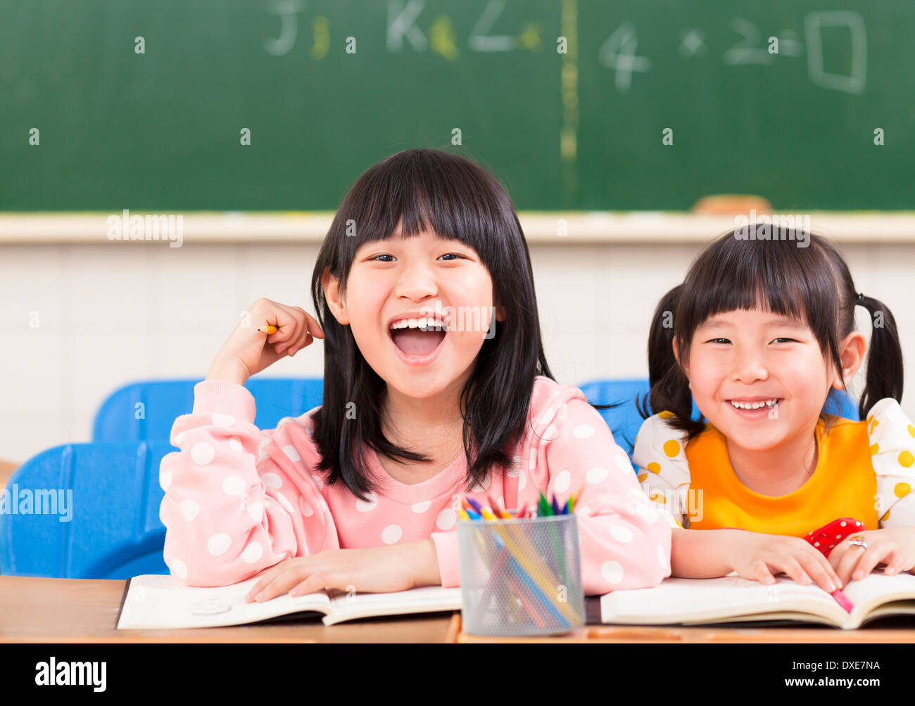 asian cute smiling kids in the classroom Stock Photo - Alamy