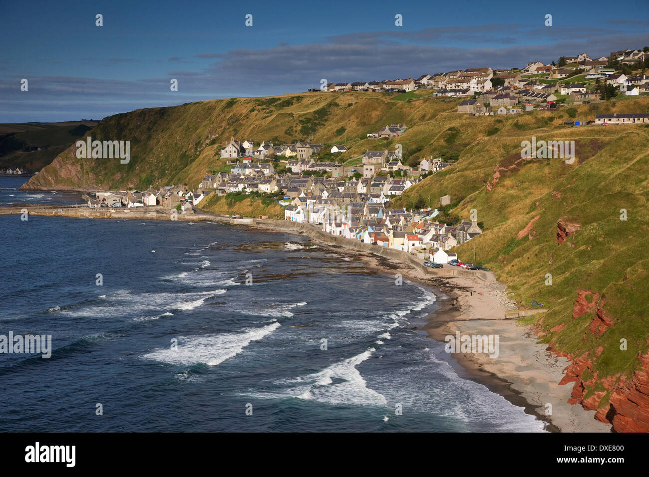 Evening light over Gardenstown, Banffshire Stock Photo - Alamy