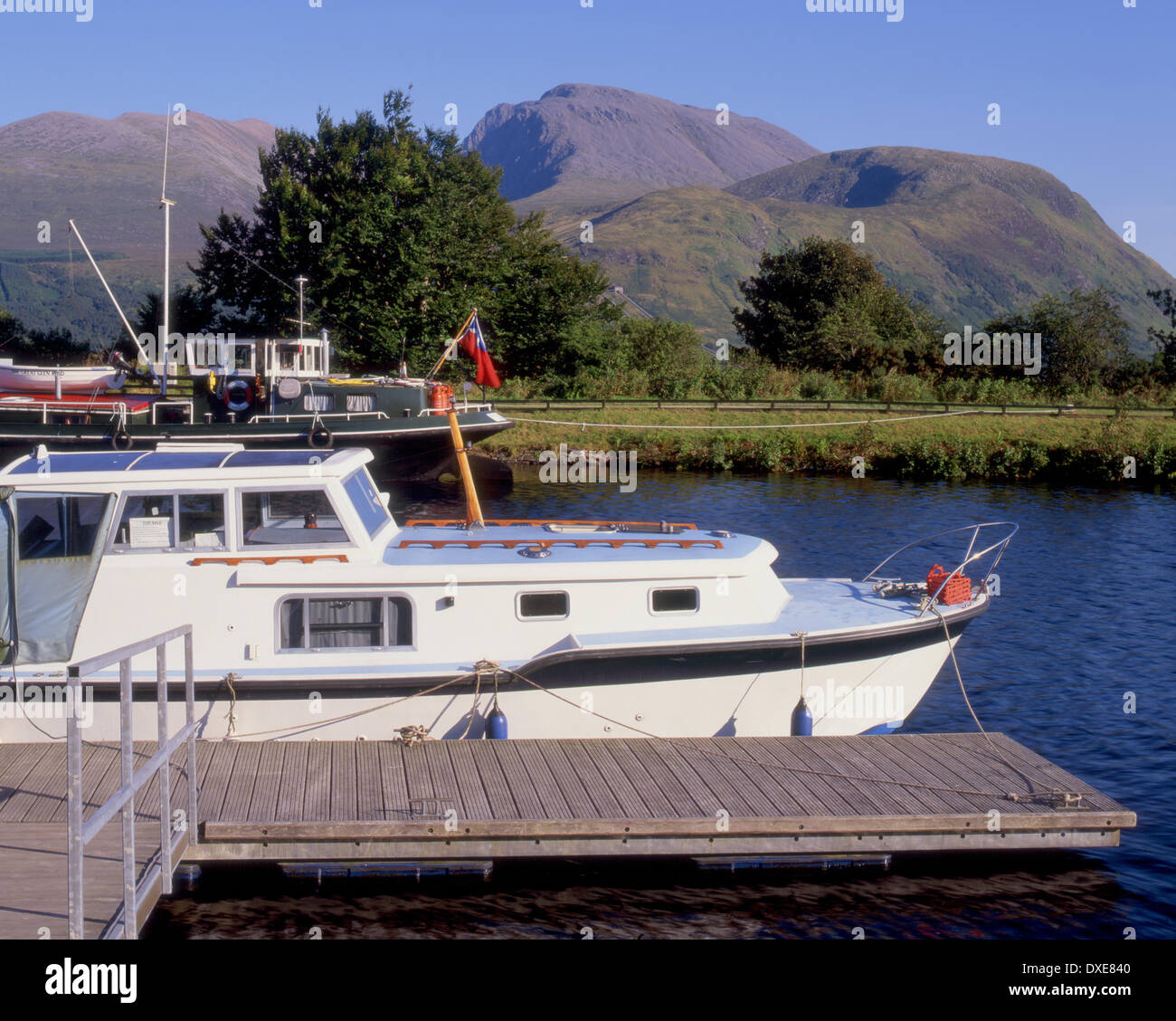 Ben Nevis from the caledonian canal at Banavie,Lochaber,West Highlands ...