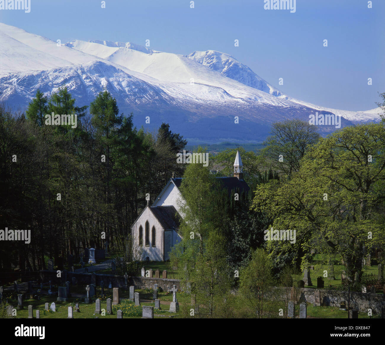 Spring view from Spean bridge church towards Ben Nevis.Lochaber Stock ...