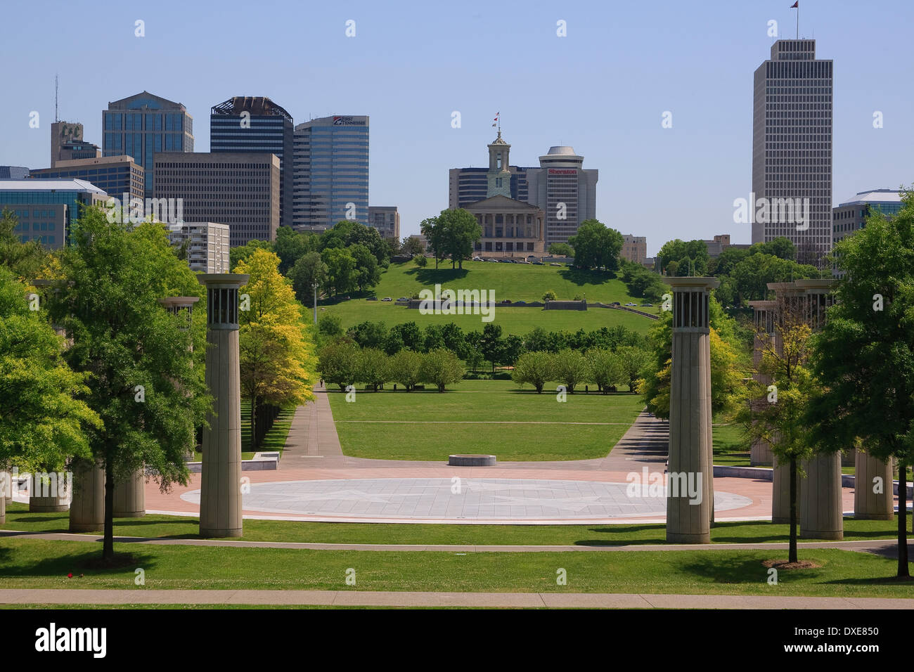 State capitol building from the Bicentennial Mall, Nashville Stock ...