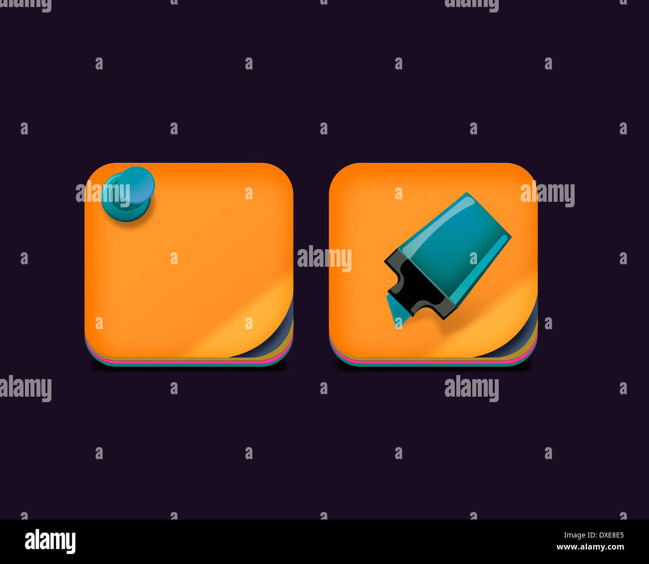 stick note icon illustration Stock Photo - Alamy
