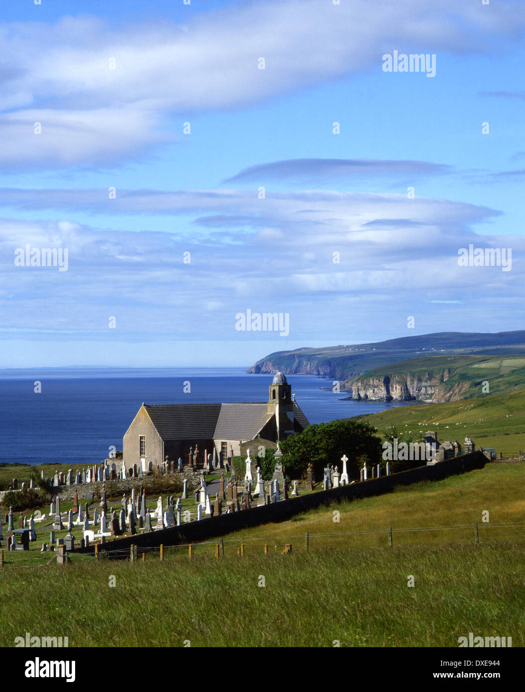 The 18th century parish church of Latheron situated on the spectacular ...