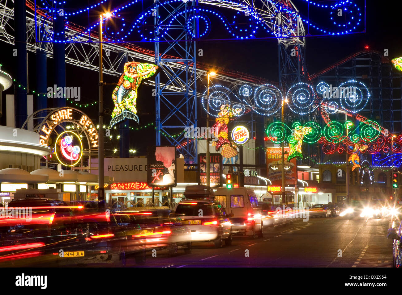 Blackpool illuminations and pleasure beach.Lancashire Stock Photo - Alamy