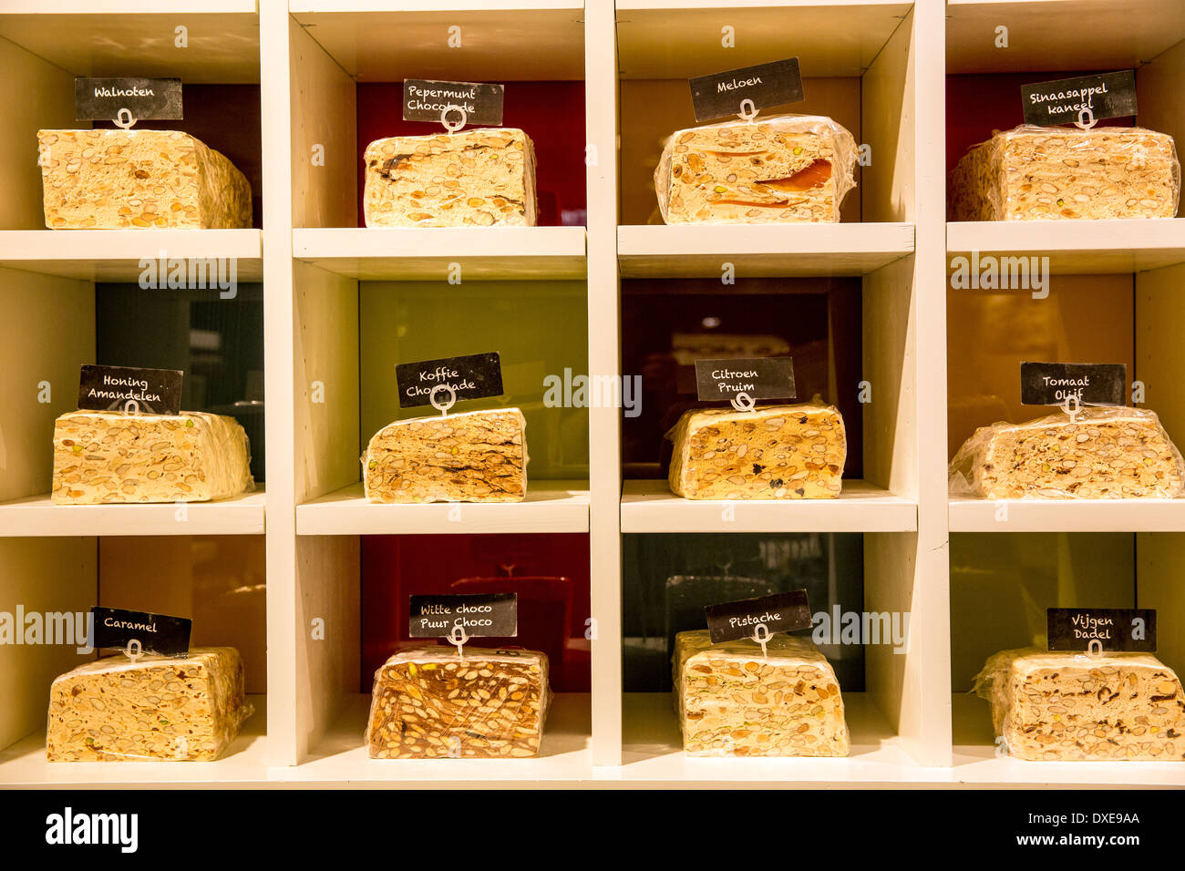 A variety of Nougat on display Stock Photo - Alamy