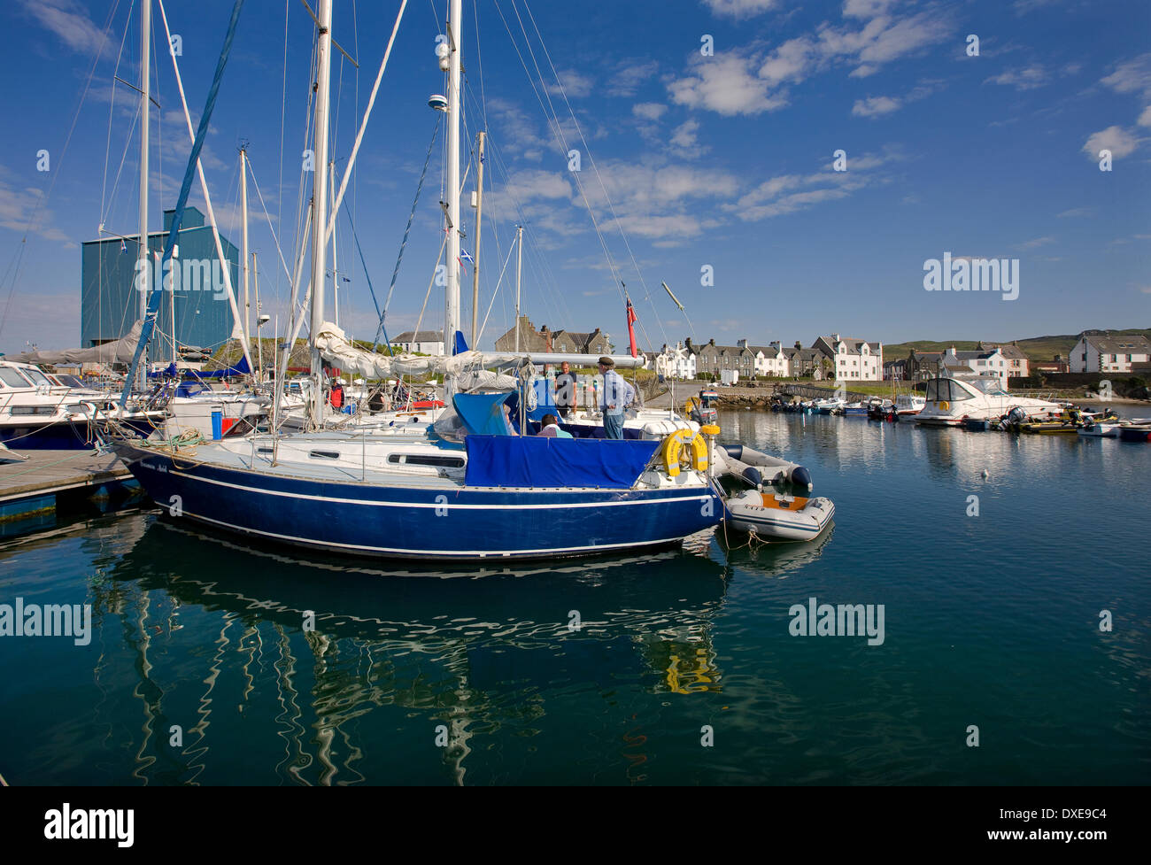 Busy harbour scene at Port Ellen, Islay Stock Photo - Alamy