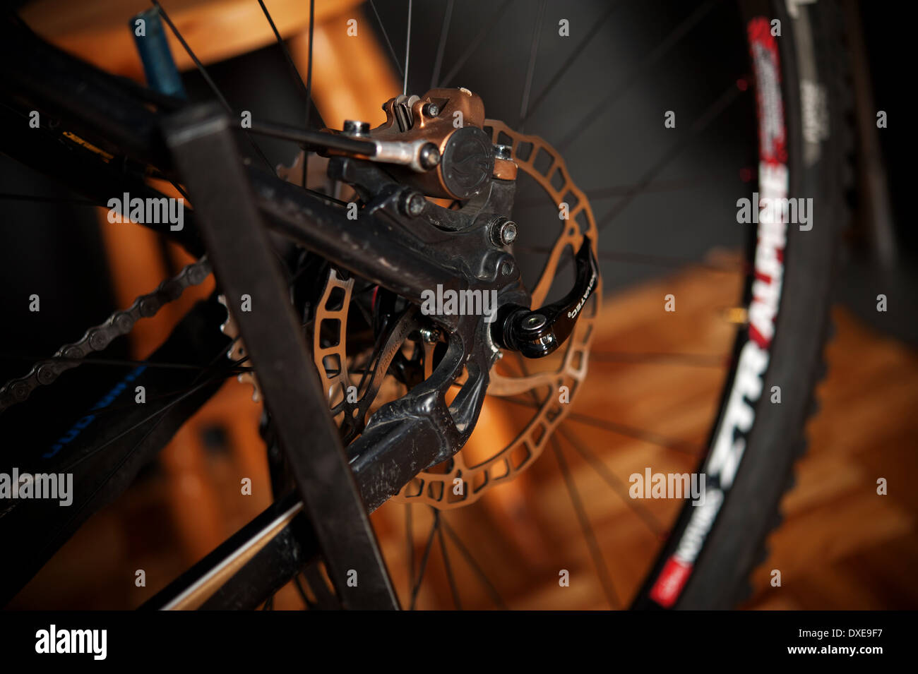 Parts of the drive bike. Gears bicycle crank mechanism Stock Photo - Alamy