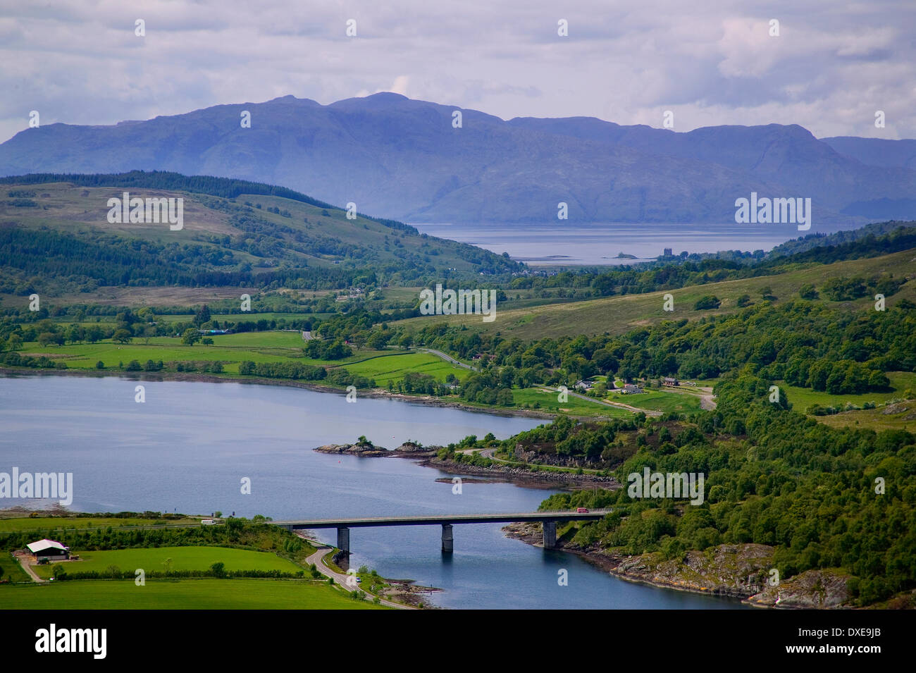 Creagan bridge and distant Stalker Casrtle, Loch Linnhe & Morver, Argyl ...