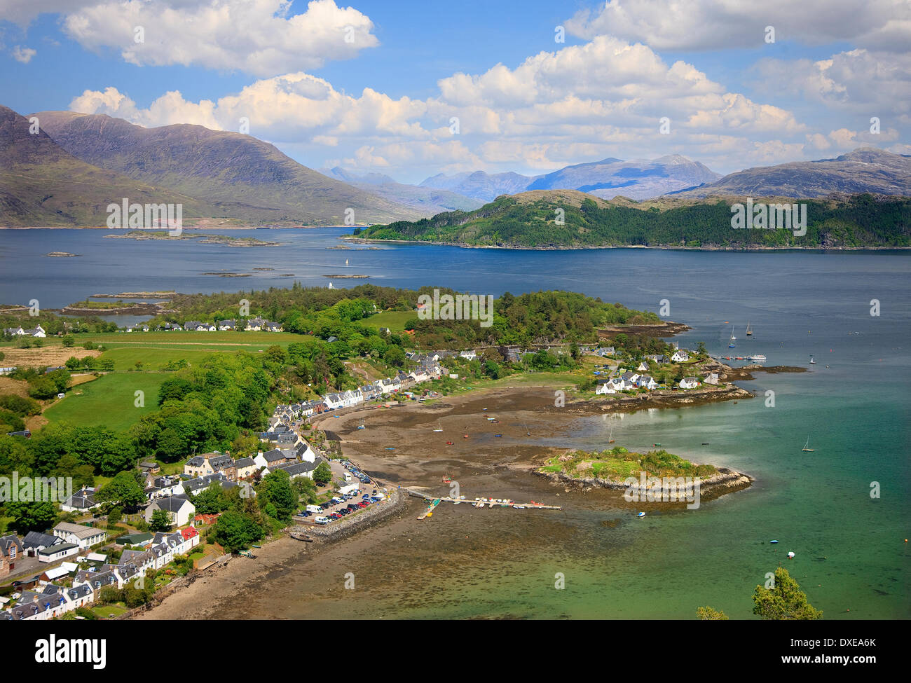 View across loch Carron towards Plockton and the applecross hills ...