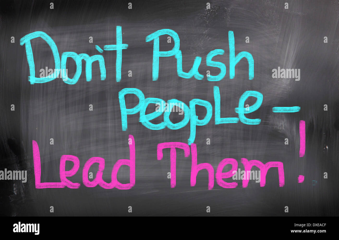 Dont push people lead hi-res stock photography and images - Alamy
