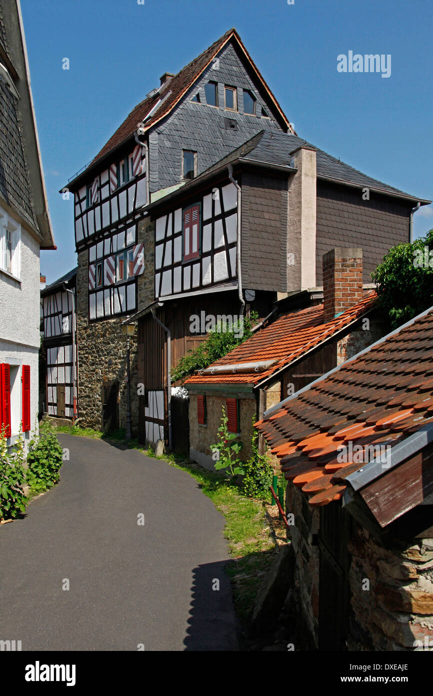 Half-timbered houses, Old Town, Kronberg im Taunus, Hesse, Germany ...