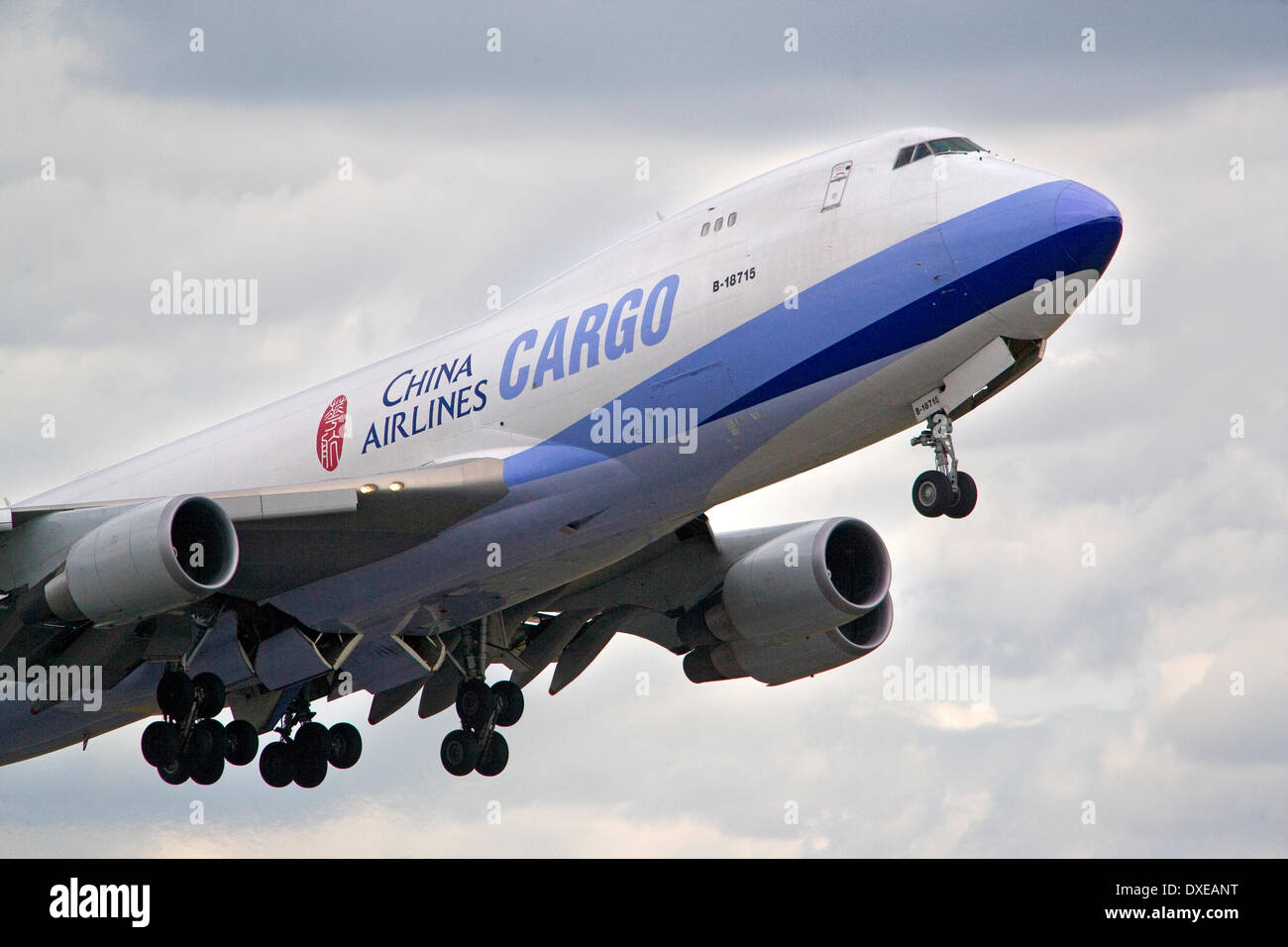 A china Airlines cargo boeing 747-400F lifts off from MAN Stock Photo ...