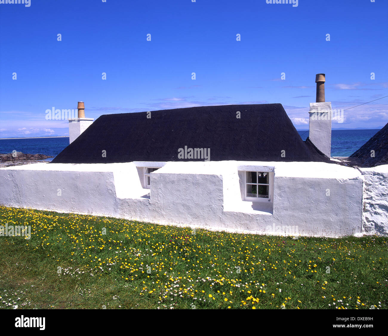 Preserved Thatched croft on the island of Tiree Stock Photo - Alamy