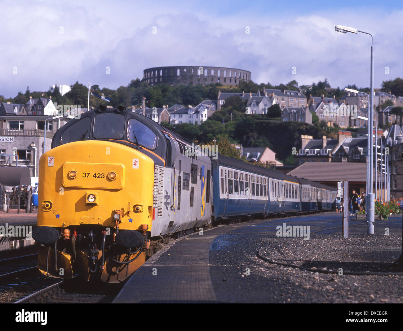 Class 37 diesel sitting at Oban station 1980's Stock Photo - Alamy