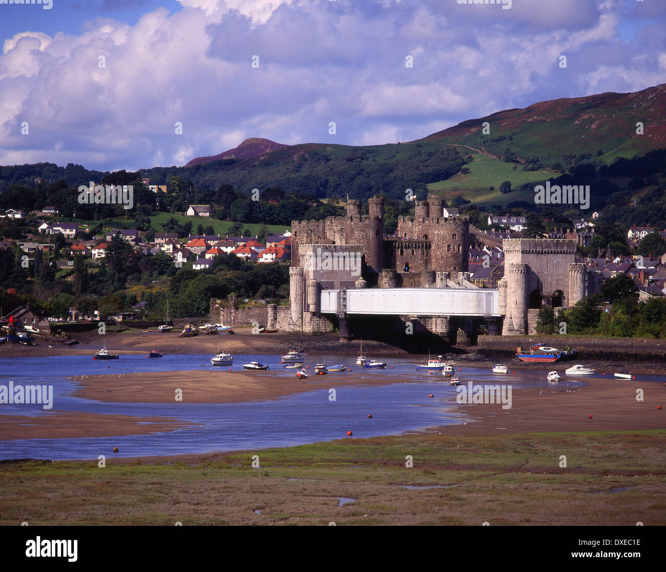 Across the river conwy estuary towards Conwy castle,North Wales Stock ...