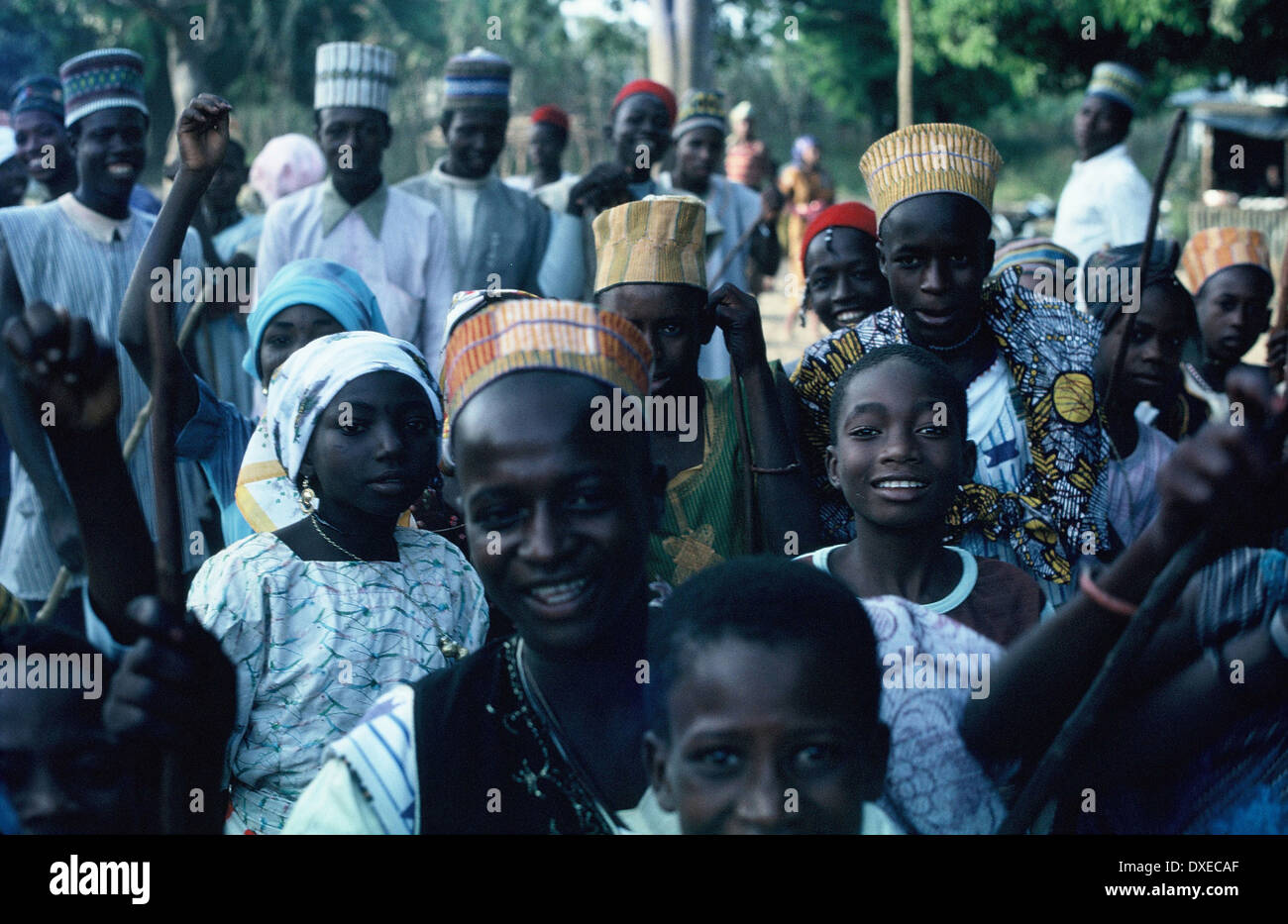 African faces in a crowd, Kano, Nigeria, 1979 Stock Photo - Alamy