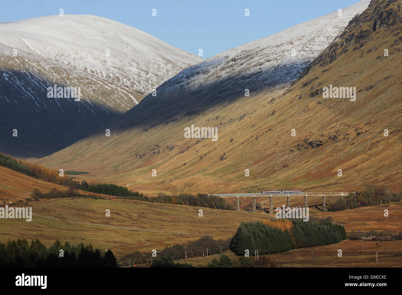 First Scotrail 156 Sprinter train crossing the Horseshoe viaduct Glen ...