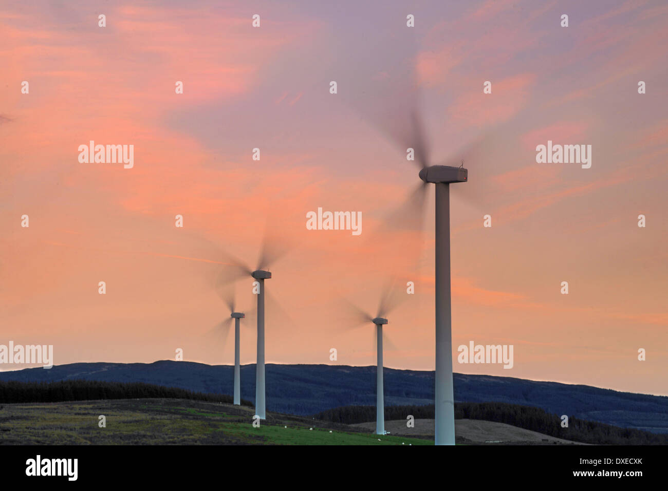 Wind turbines at Tangymill, Kintyre, Argyll Stock Photo - Alamy