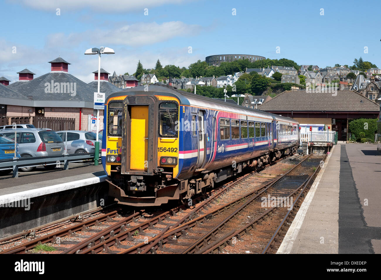 First Scotrail 156 Sprinter at Oban station, West Highland line Stock ...