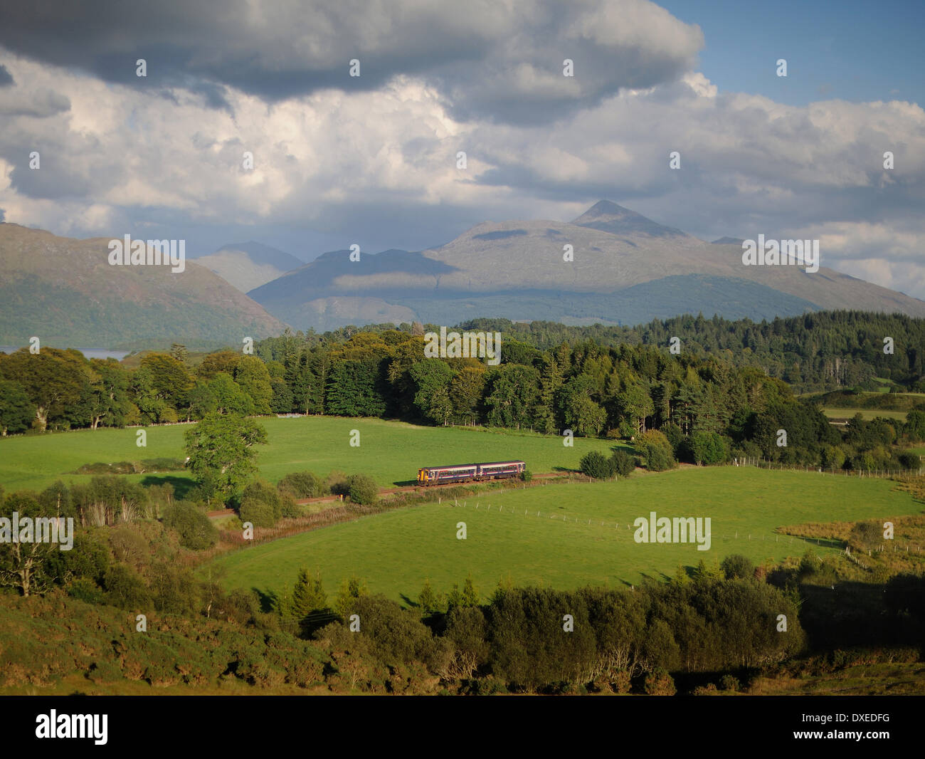 First Scotrail 156 Sprinter with Ben Cruachan in view, Oban - Glasgow ...
